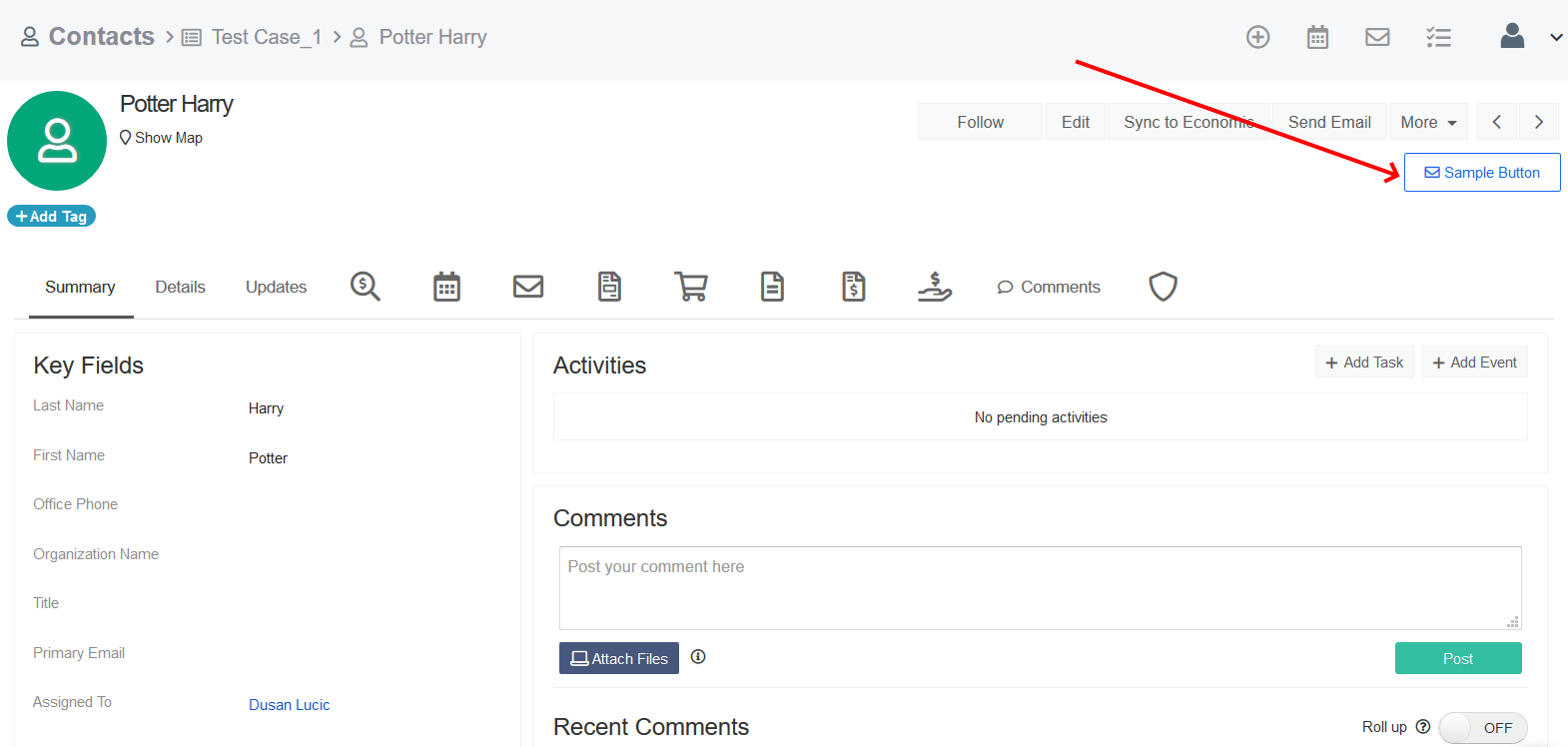 How to create and use buttons in Simply CRM – Support Simply
